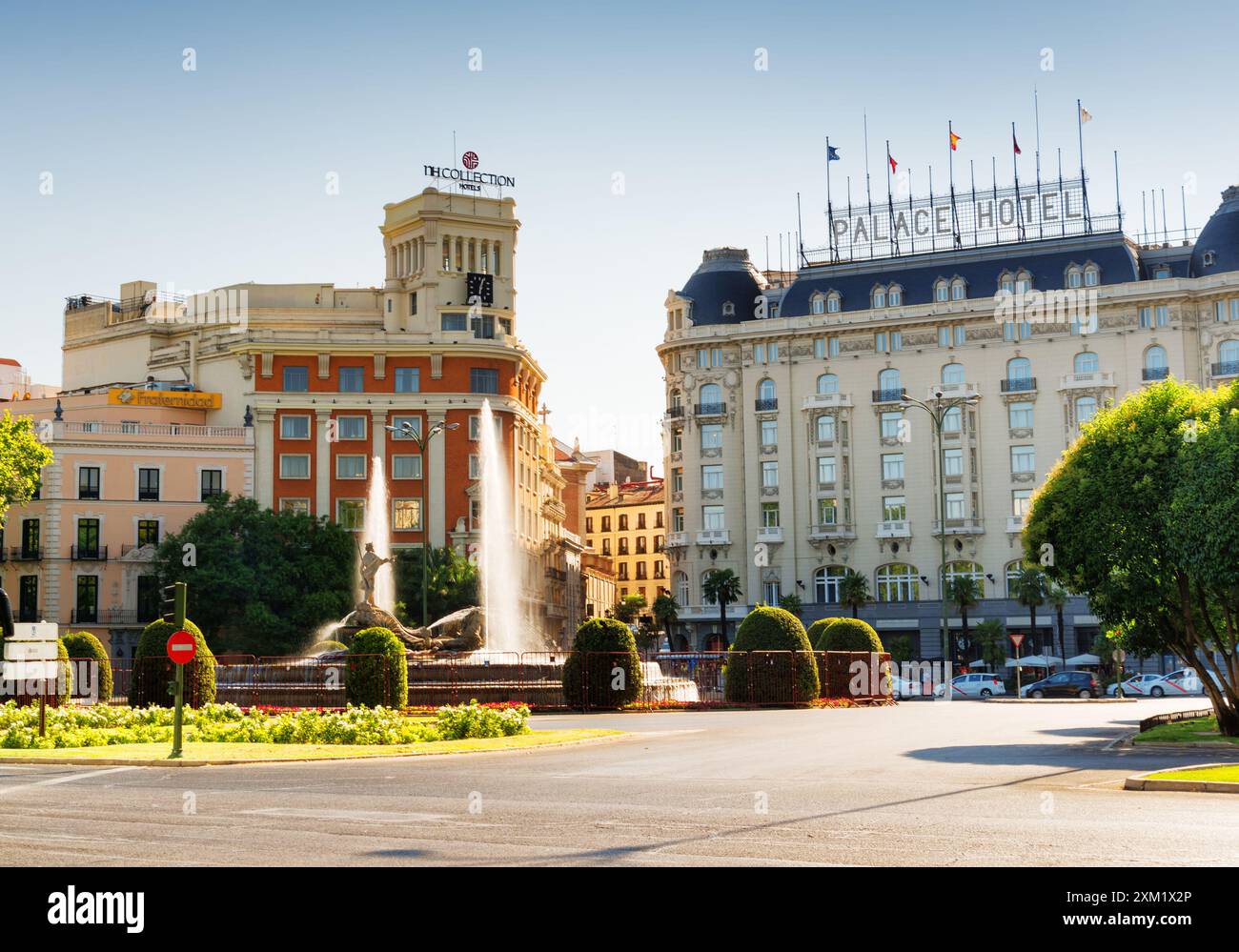 Fuente de Neptuno on Plaza Canovas del Castillo in Madrid, Spain Stock ...