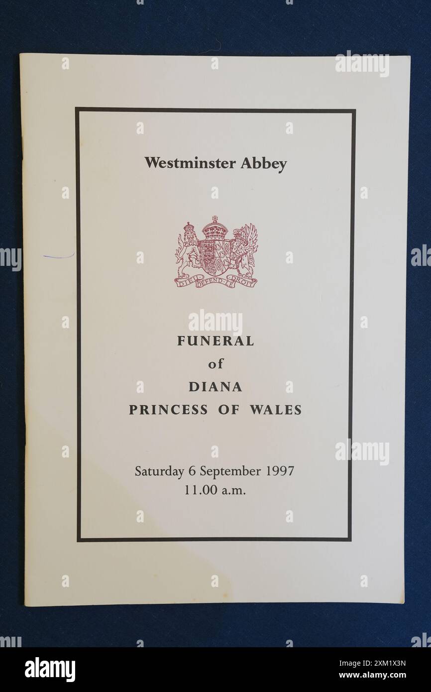 An order of service from the funeral of Diana, Princess of Wales ...