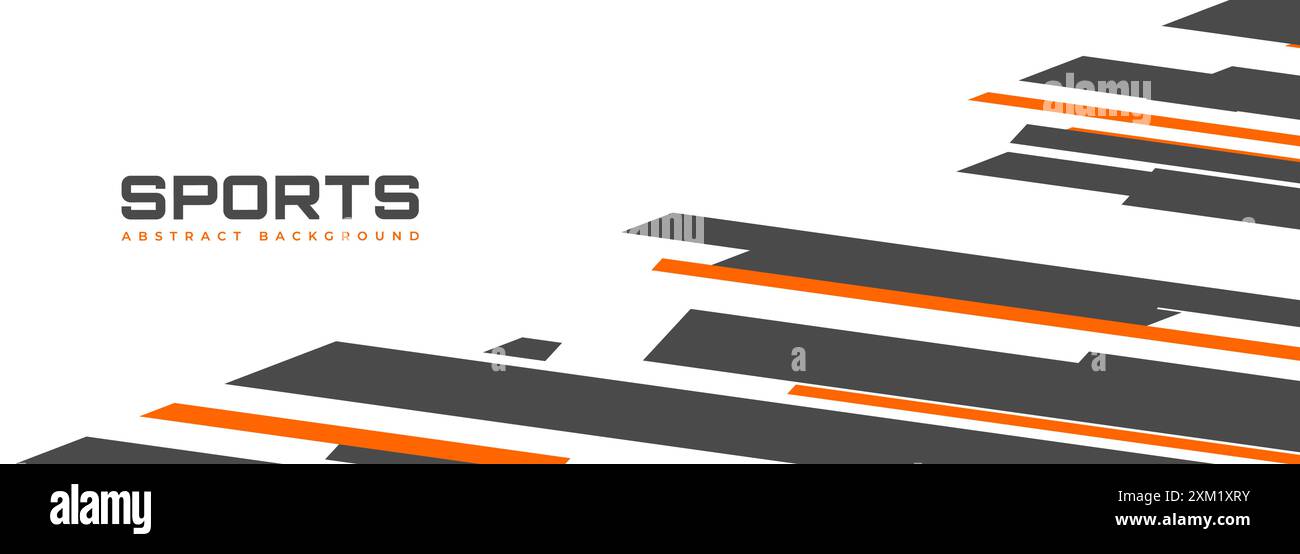 White modern sports banner design with diagonal black and orange lines ...