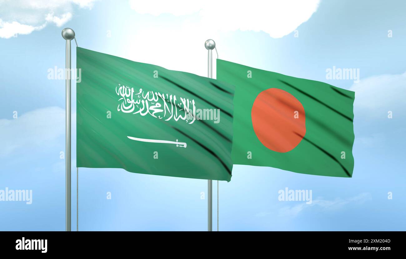 Bangladesh saudi arabia flag hi-res stock photography and images - Alamy