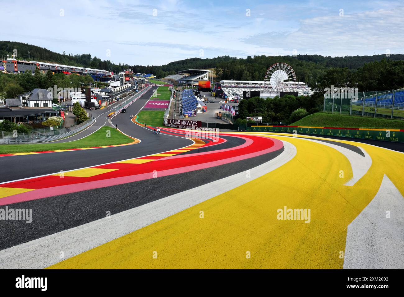 Spa Francorchamps, Belgium. 25th July, 2024. Circuit atmosphere - Eau ...