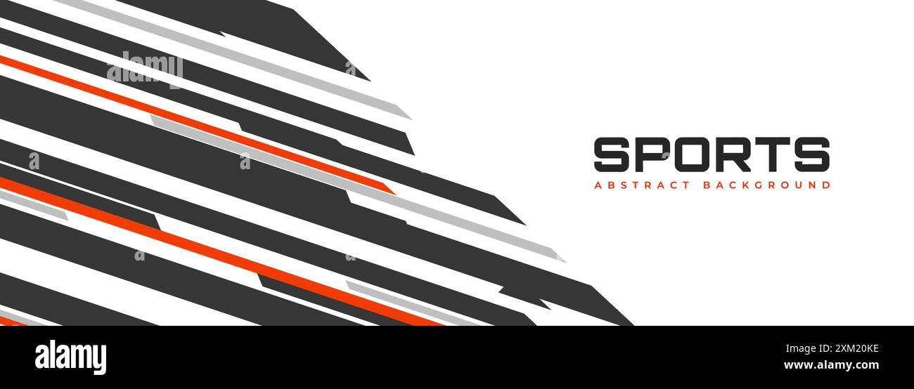 White modern sports banner design with diagonal black, grey and red ...