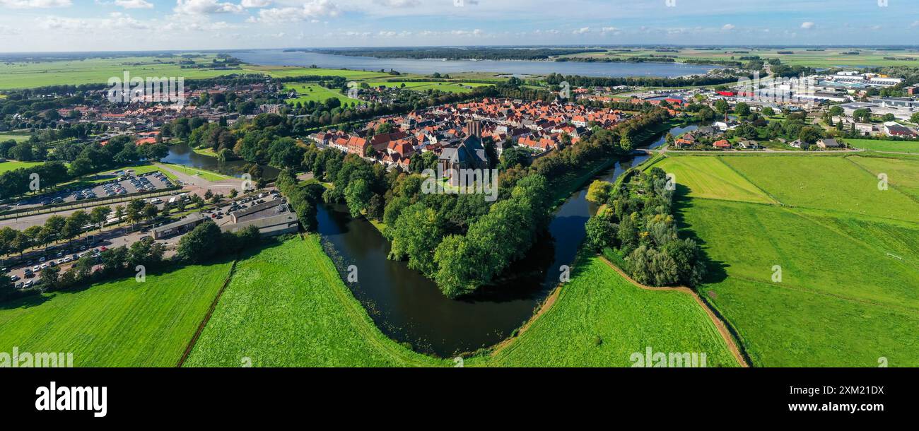 Beautiful aerial photograph capturing a picturesque Dutch village ...