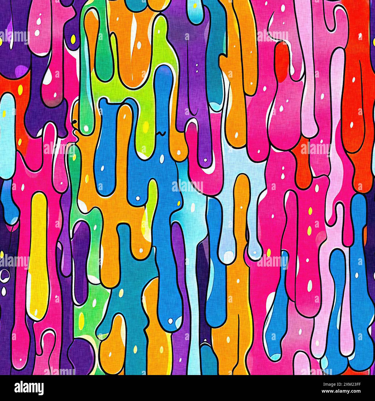 Fun dripping paint effect digital pattern with whimsical ink splodge ...