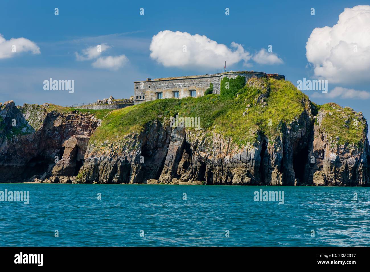 Napoleonic era St Catherine's island and fort at the Welsh seaside town ...