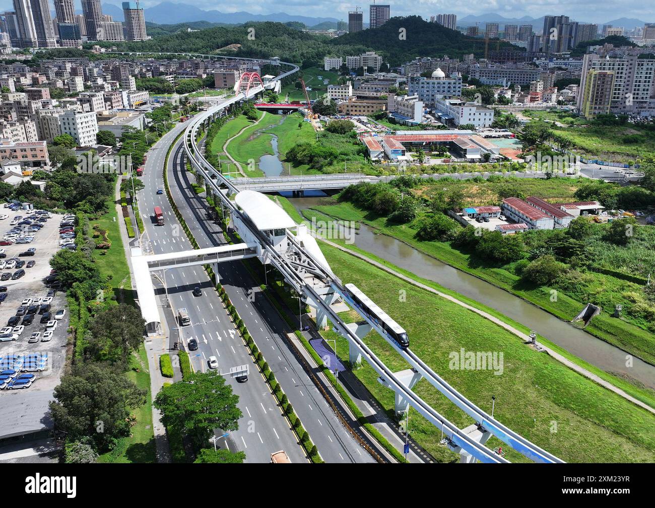 Guangzhou, China's Guangdong Province. 22nd July, 2024. An aerial drone ...