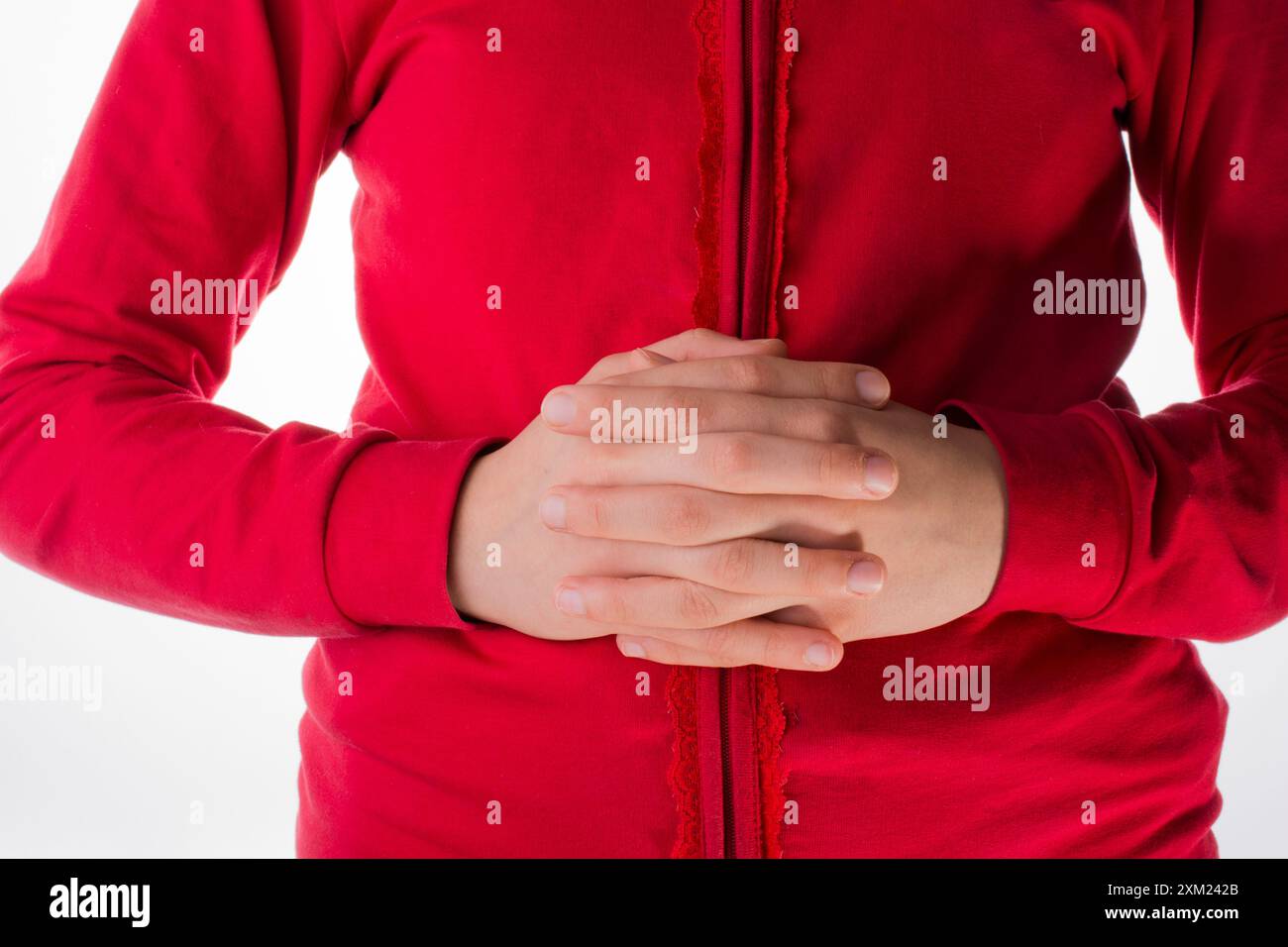 Hand making a gesture on a white background Stock Photo - Alamy