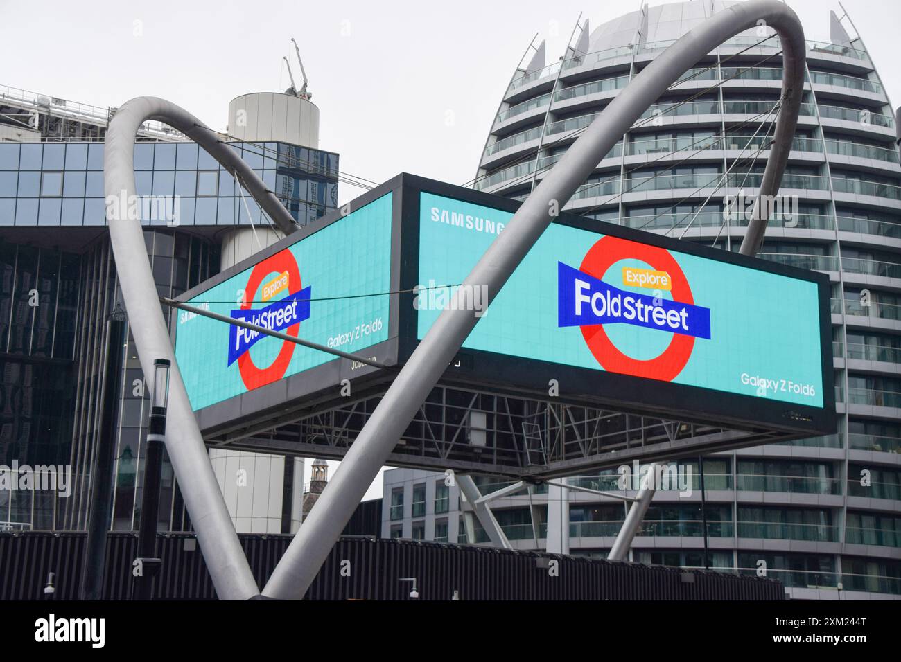 London, England, UK. 25th July, 2024. Digital billboards advertse ...