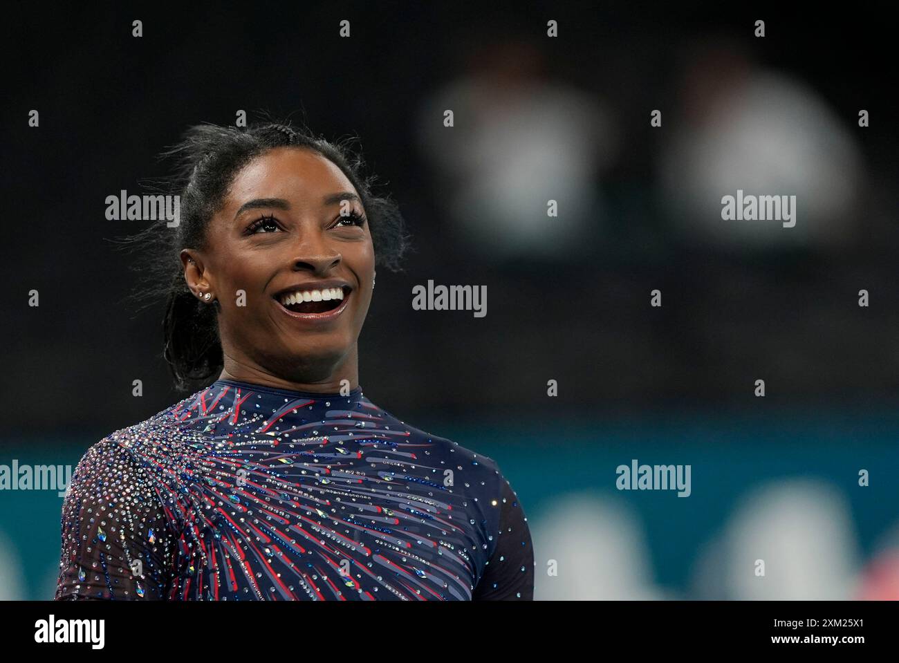 Simone Biles of the United States practices during a gymnastics ...