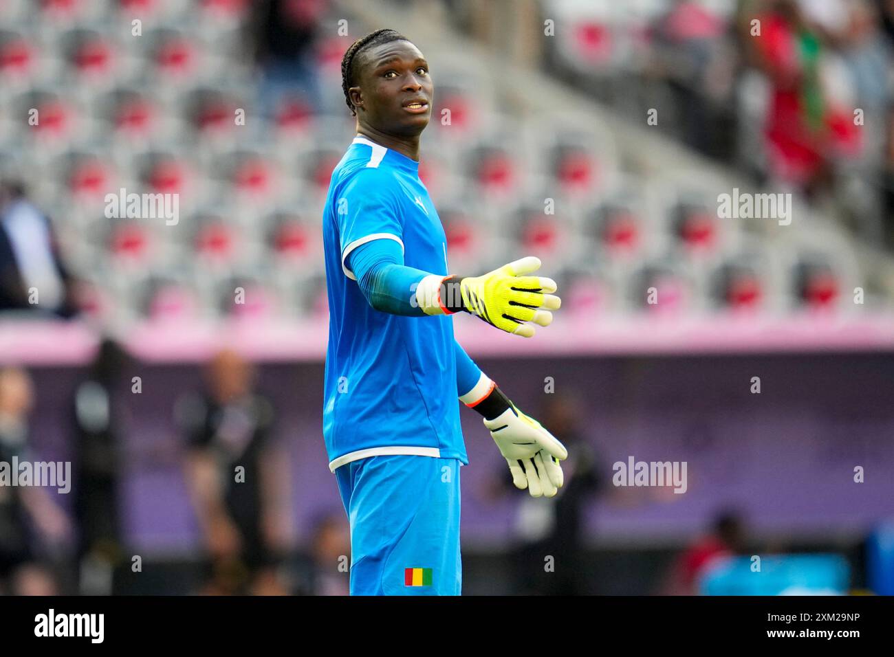 Guinea's goalkeeper Soumaila Sylla looks on during a men's group A ...