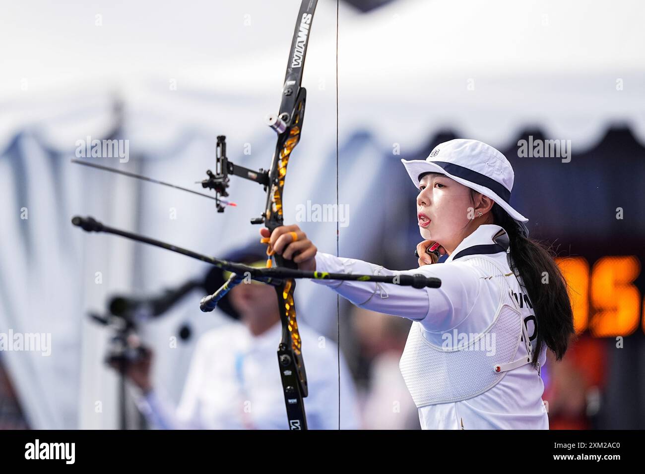 Sihyeon Lim (KOR) competes during the Women's Archery Individual ...