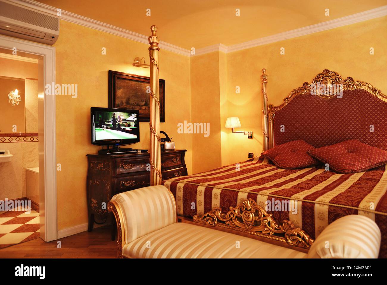 Luxury hotel room suite, interior in an palazzo in Prague Stock Photo ...