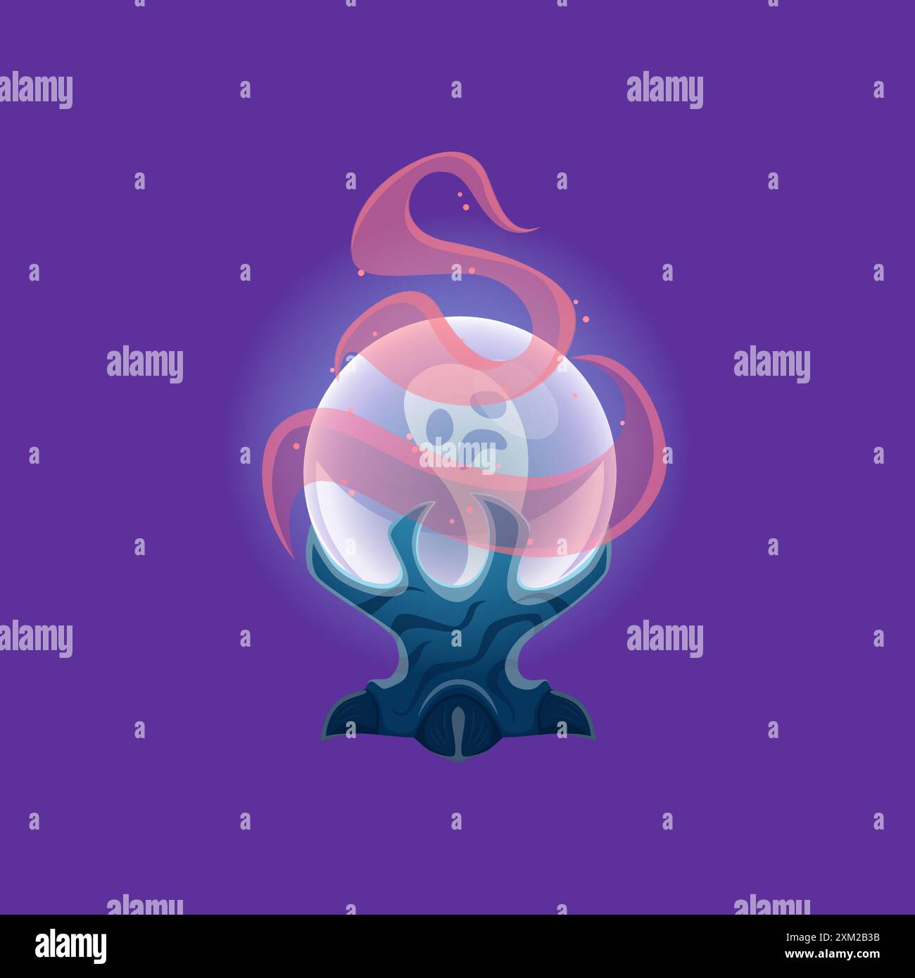 Cartoon Halloween magic ball. Isolated vector crystal globe of fortune ...