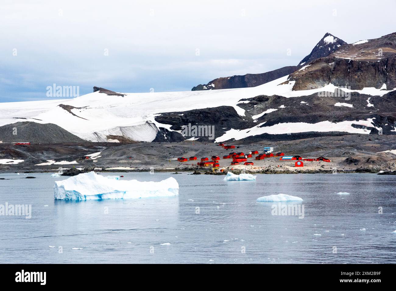 View of the Esperanza research base, an Argentinian civilian settlement ...
