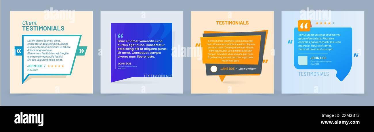 Client testimonial layout vector vectors Stock Vector Images - Alamy