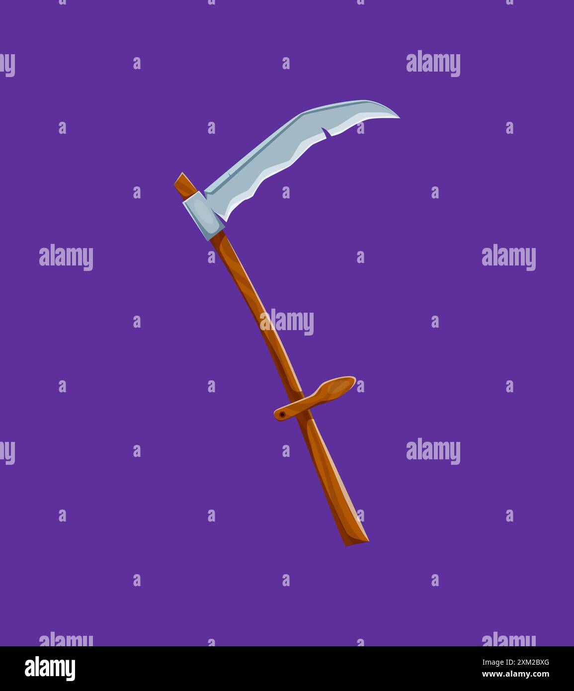 Cartoon Halloween scythe. Isolated vector sinister and sharp tool ...