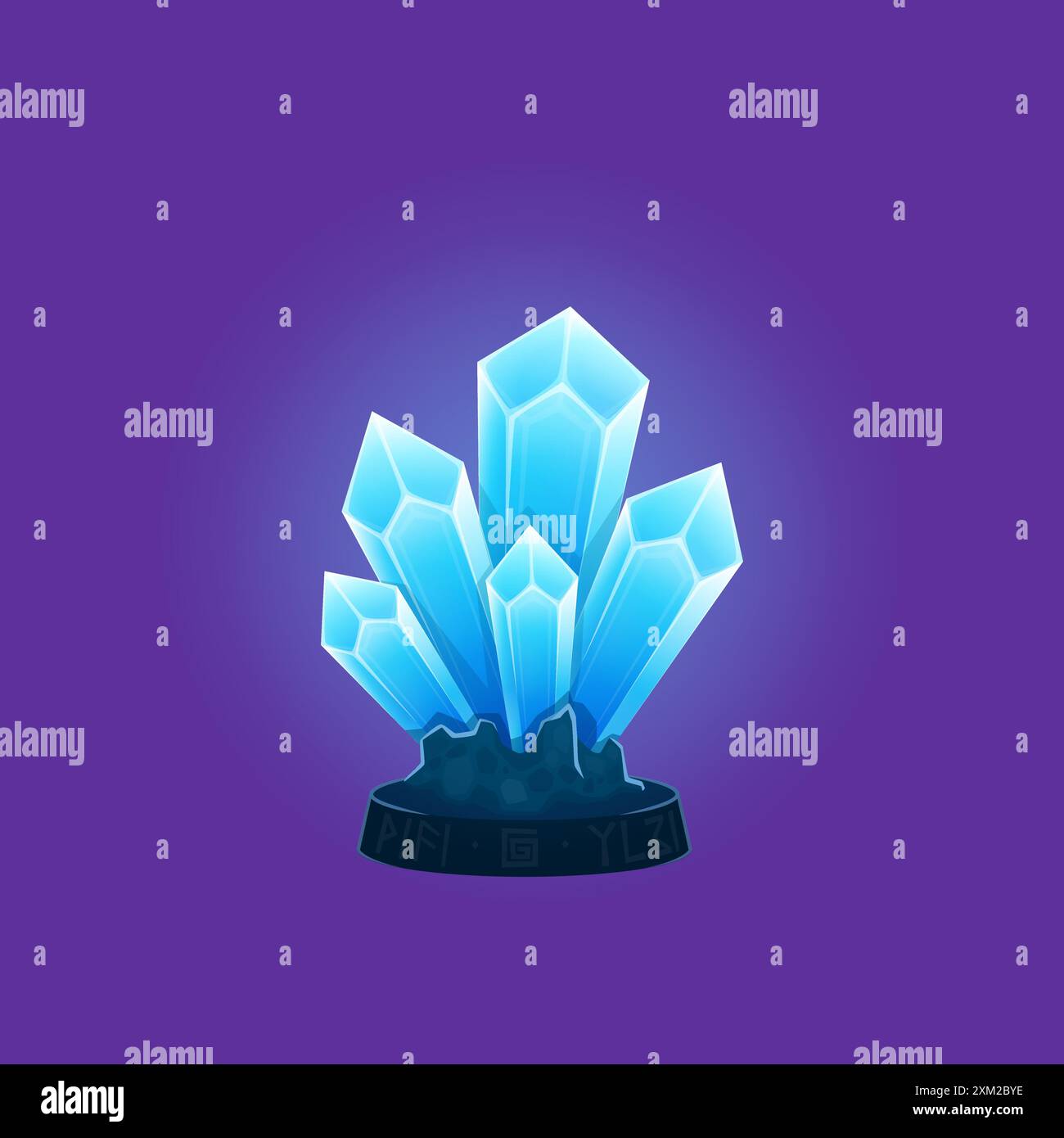 Cartoon Halloween magic crystal. isolated vector gemstone rock or gem ...