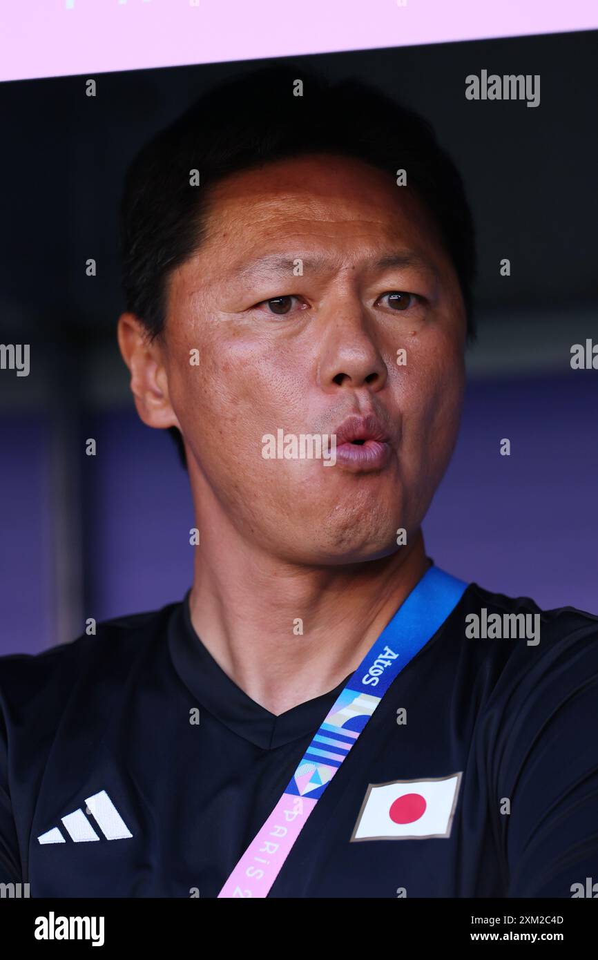 Bordeaux, France. 24th July, 2024. Go Oiwa head coach (JPN) Football ...