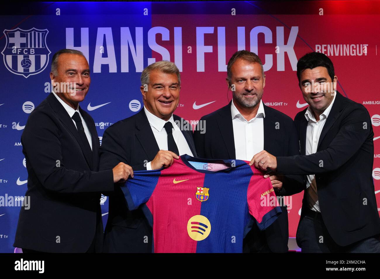 Hansi Flick Presentation as FC Barcelona new coach at Auditori 1899 on ...