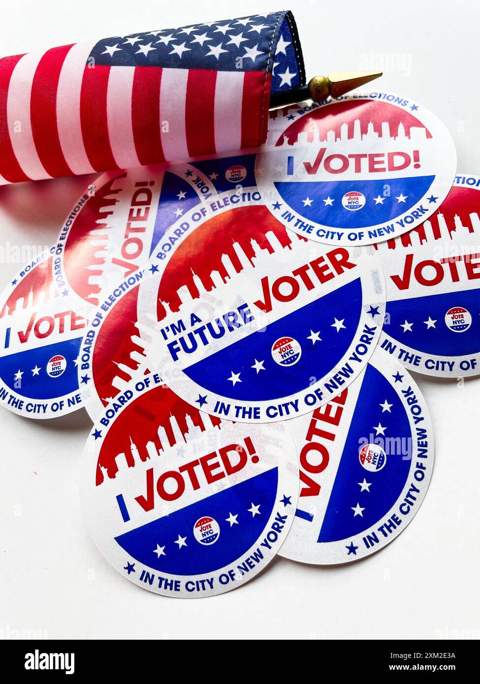 Still Life of Future Voter Stickers, 2024, NYC, USA Stock Photo - Alamy