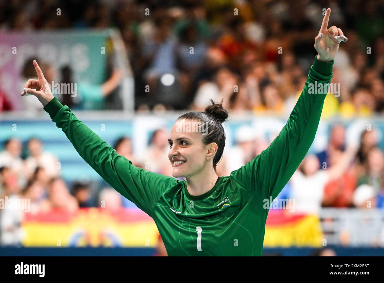MORESCHI Gabriela of Brazil celebrates during the handball match ...