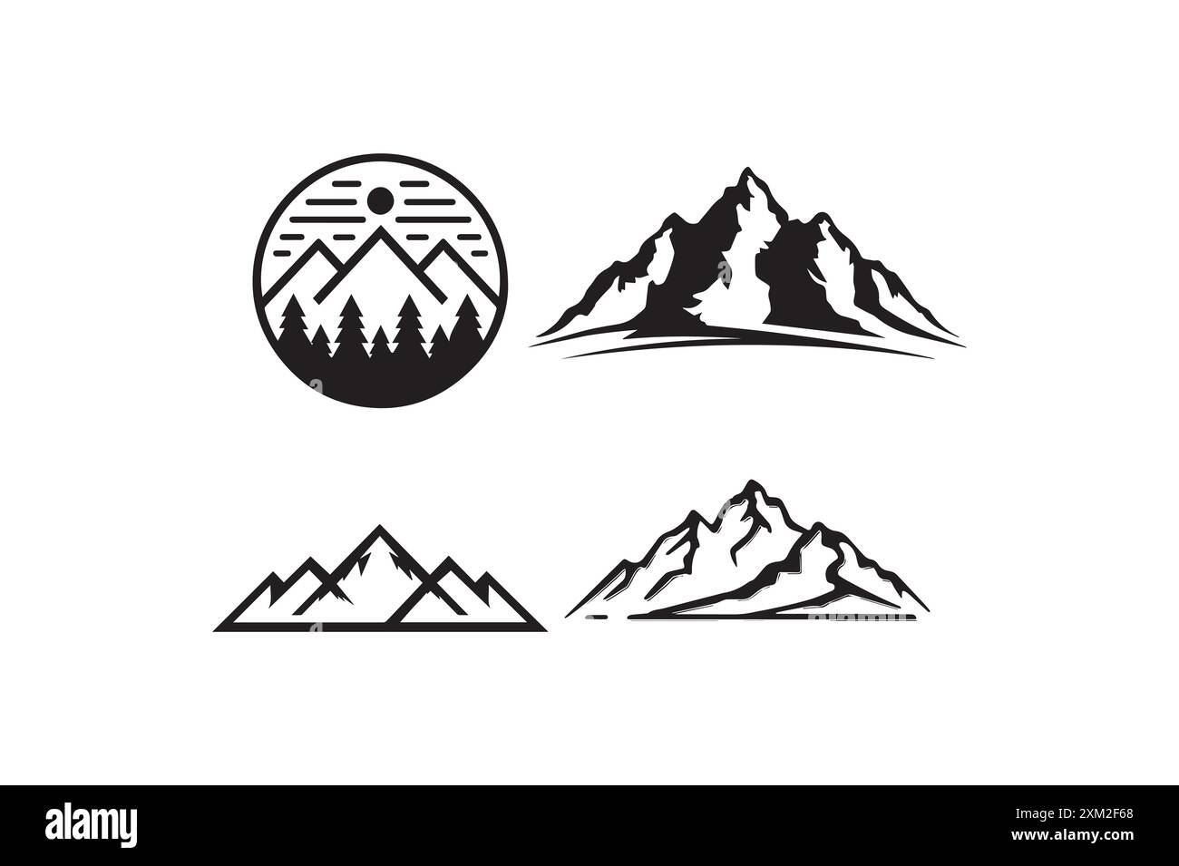 Panoramic mountain range Stock Vector Images - Alamy