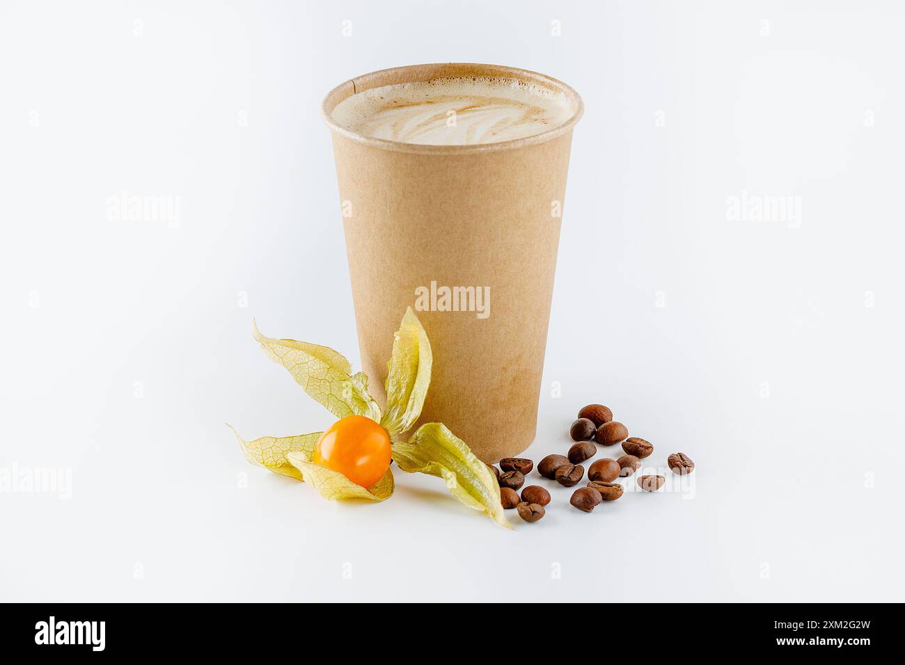 raf coffee in craft cup for coffee shop menu on white background ...