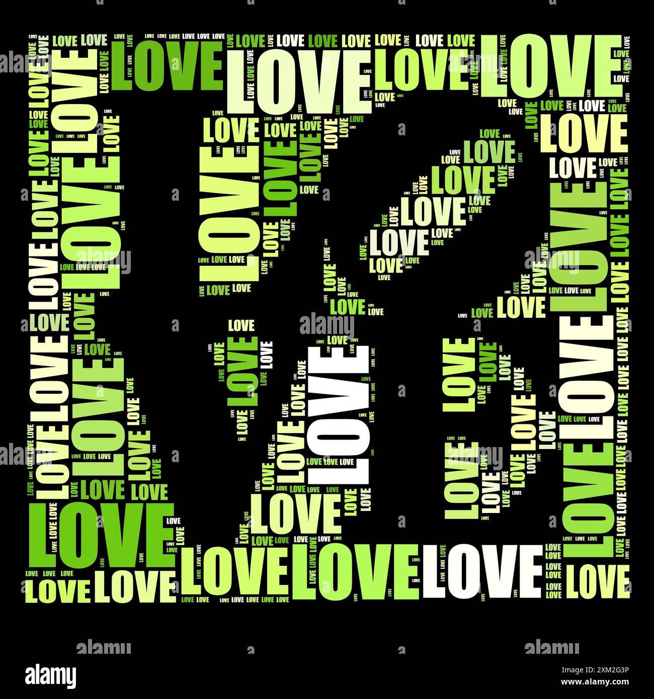 Love Word Cloud Formation green Stock Photo - Alamy