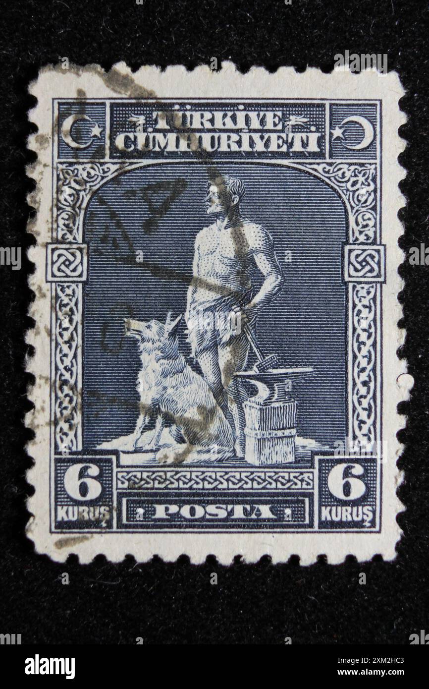 ISTANBUL, TURKEY - DECEMBER 26, 2020: Turkish stamp shows The Legendary ...