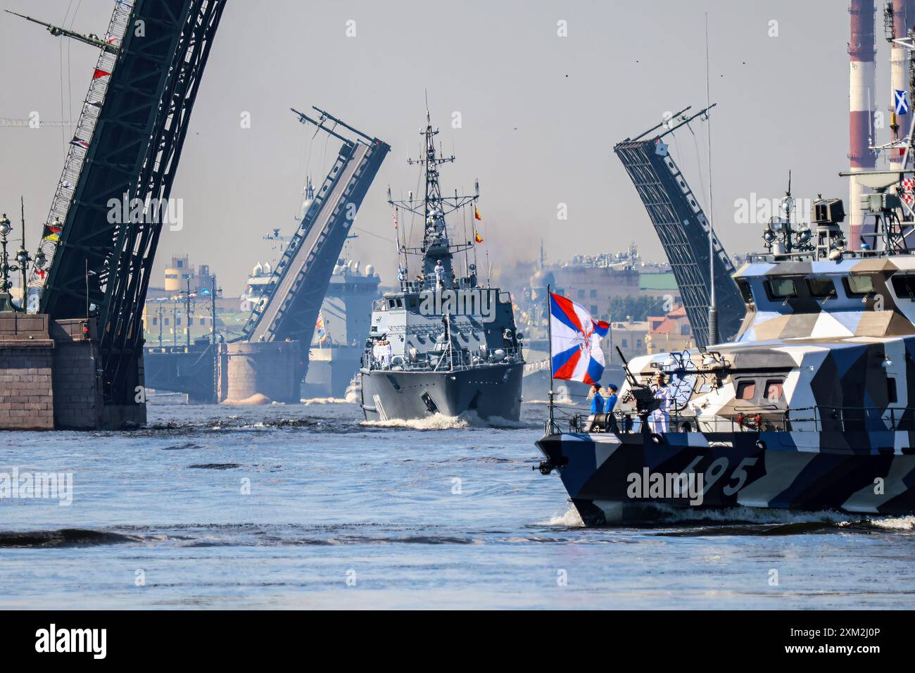 St. Petersburg, Russia. 25th July, 2024. Russian Navy ships take part ...