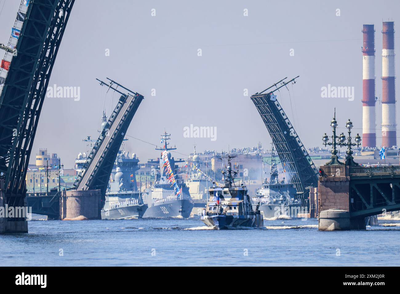 St. Petersburg, Russia. 25th July, 2024. Russian Navy ships take part ...