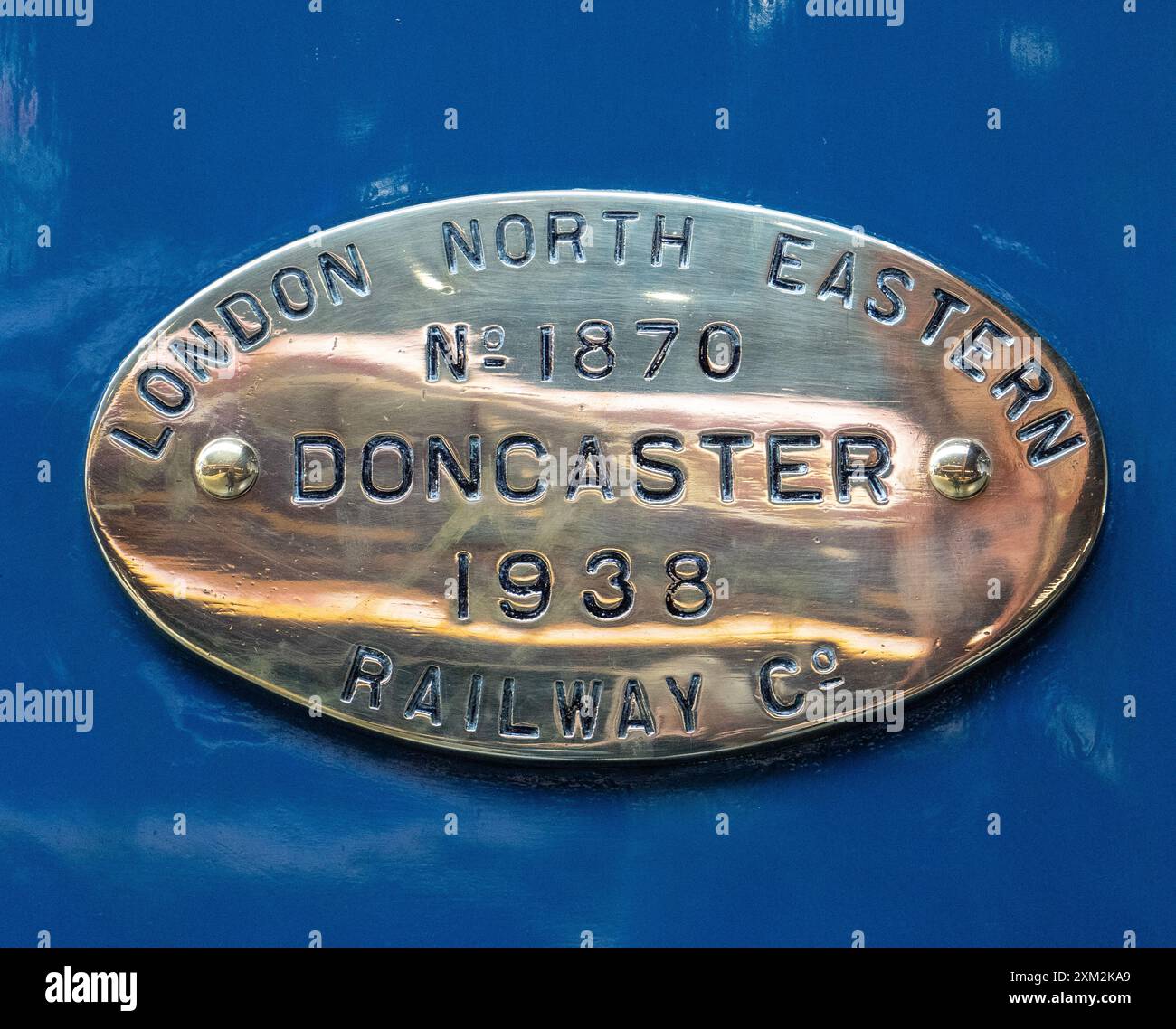 Brass Manufacturer's Badge on Mallard steam locomotive at the National ...