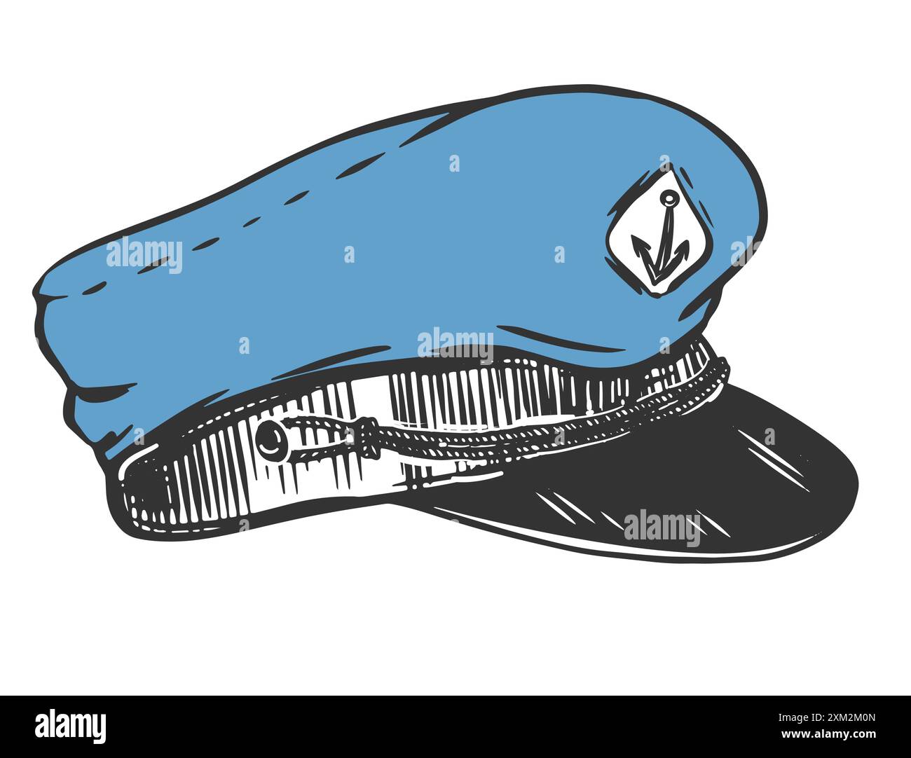 Captain's cap on a white background. Element of the officer's uniform ...