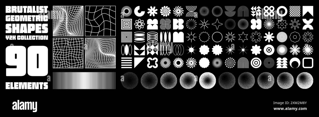 Brutalist geometric shapes, modern symbols. Groovy checkered pattern ...