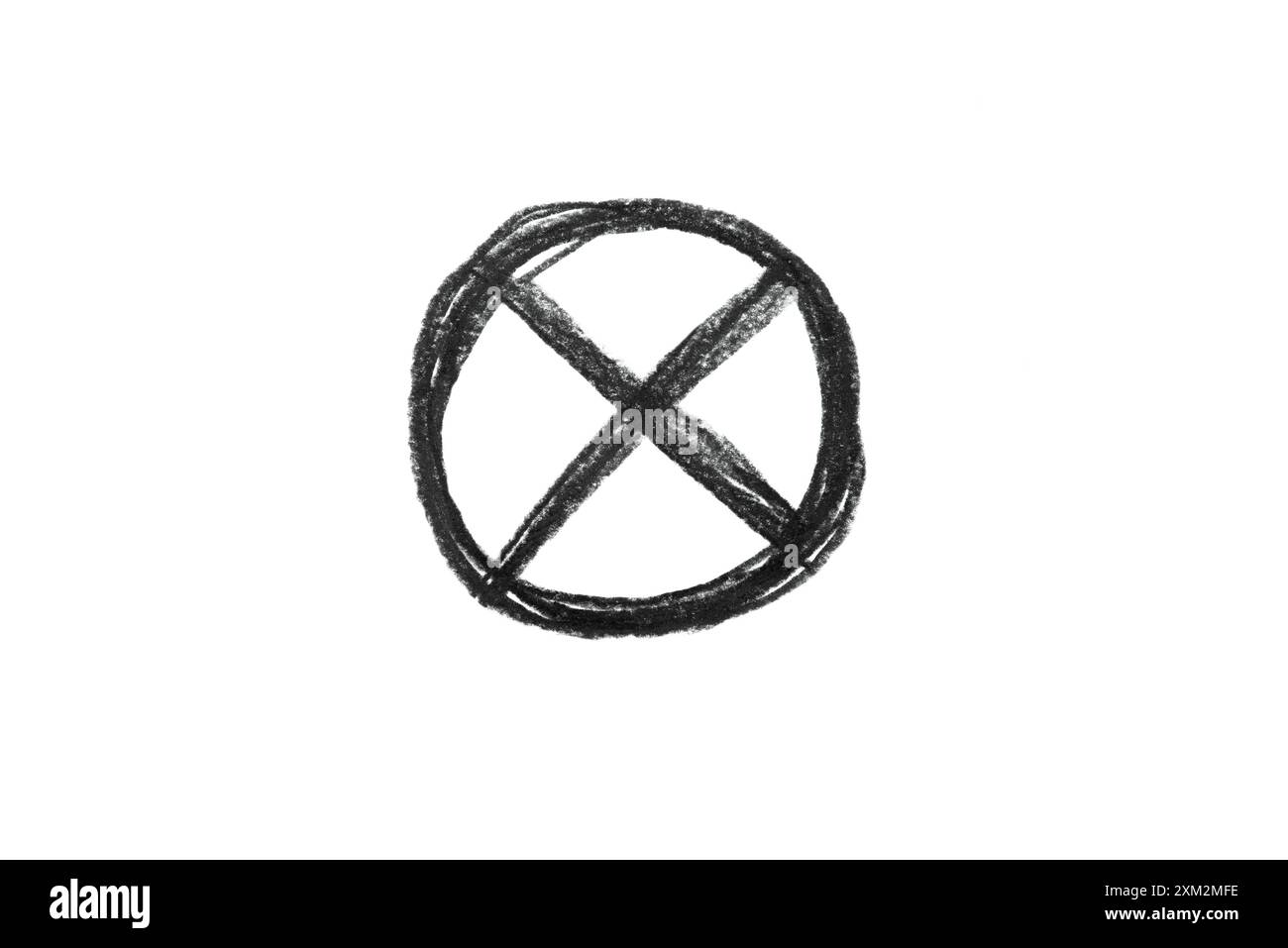 A black pencil sketch of a prohibited sign isolated on white background ...