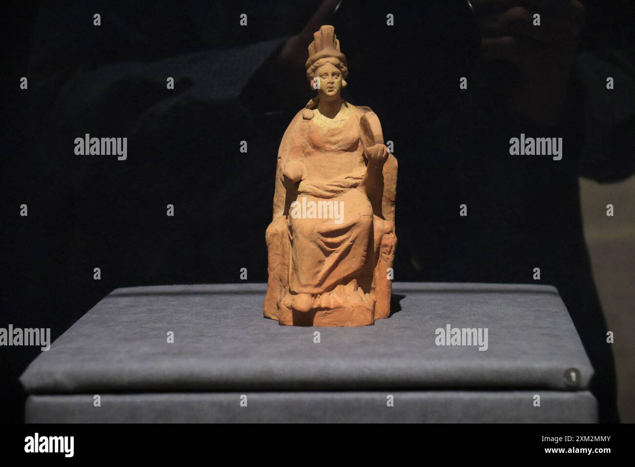 KYIV, UKRAINE - JULY 24, 2024 - A terracotta statue of Cybele is ...