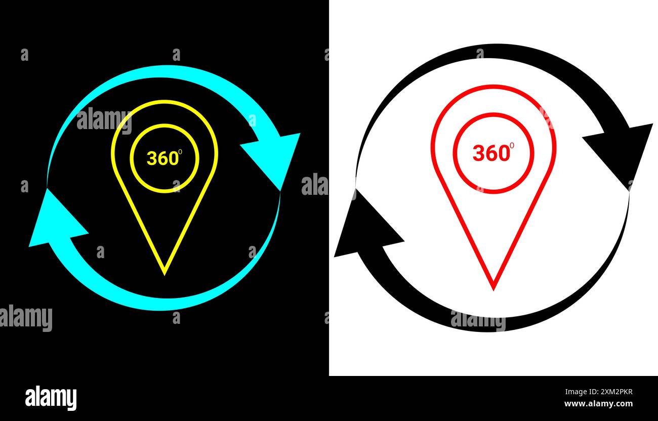 Rotating map pin anywhere and anytime icon illustration Stock Vector ...