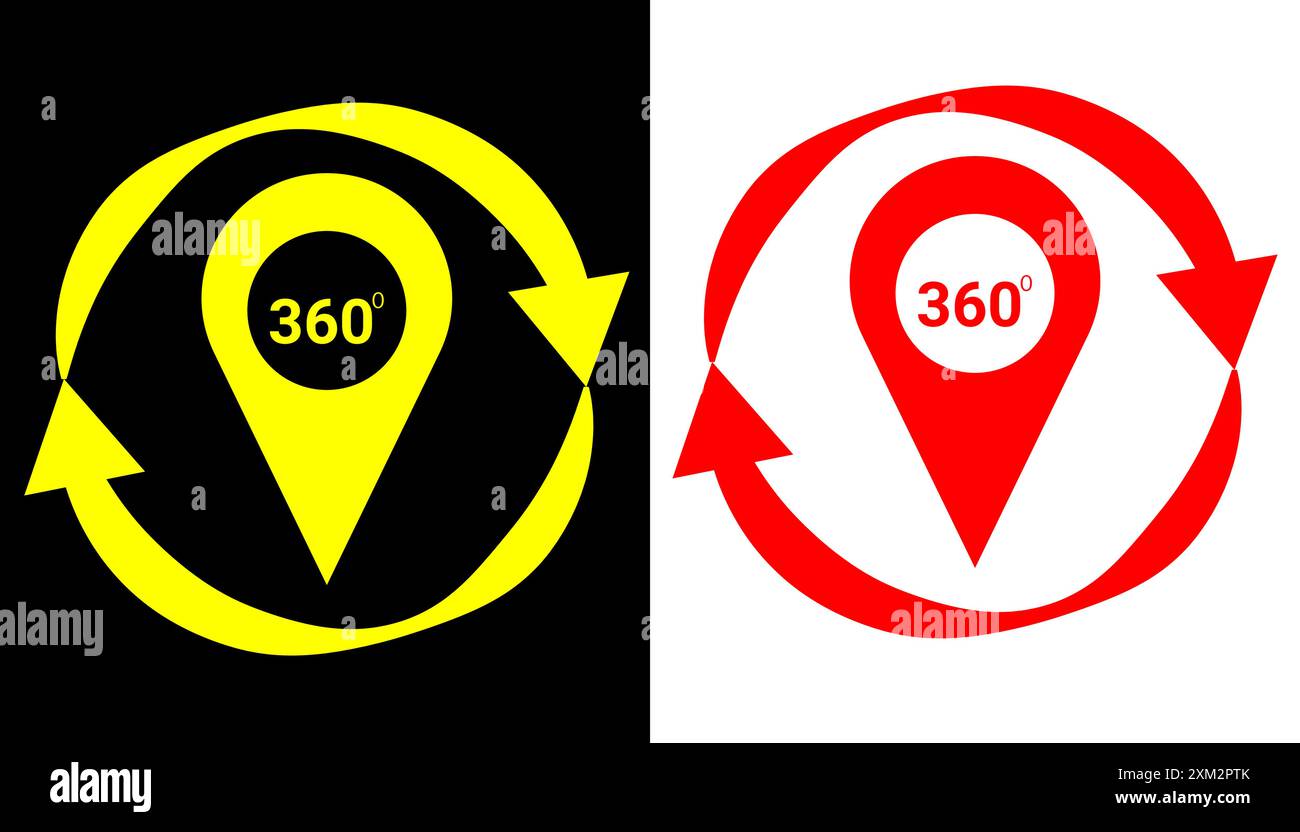 Rotating map pin anywhere and anytime icon illustration Stock Vector ...