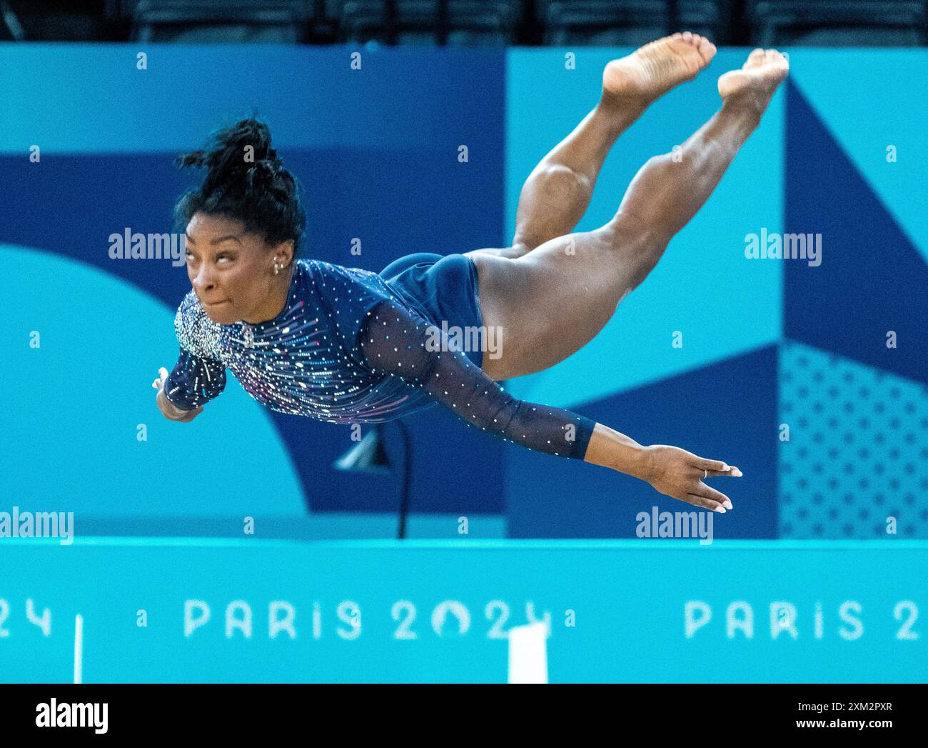 Paris, France. 25th July, 2024. USA's Simone Biles performs during ...