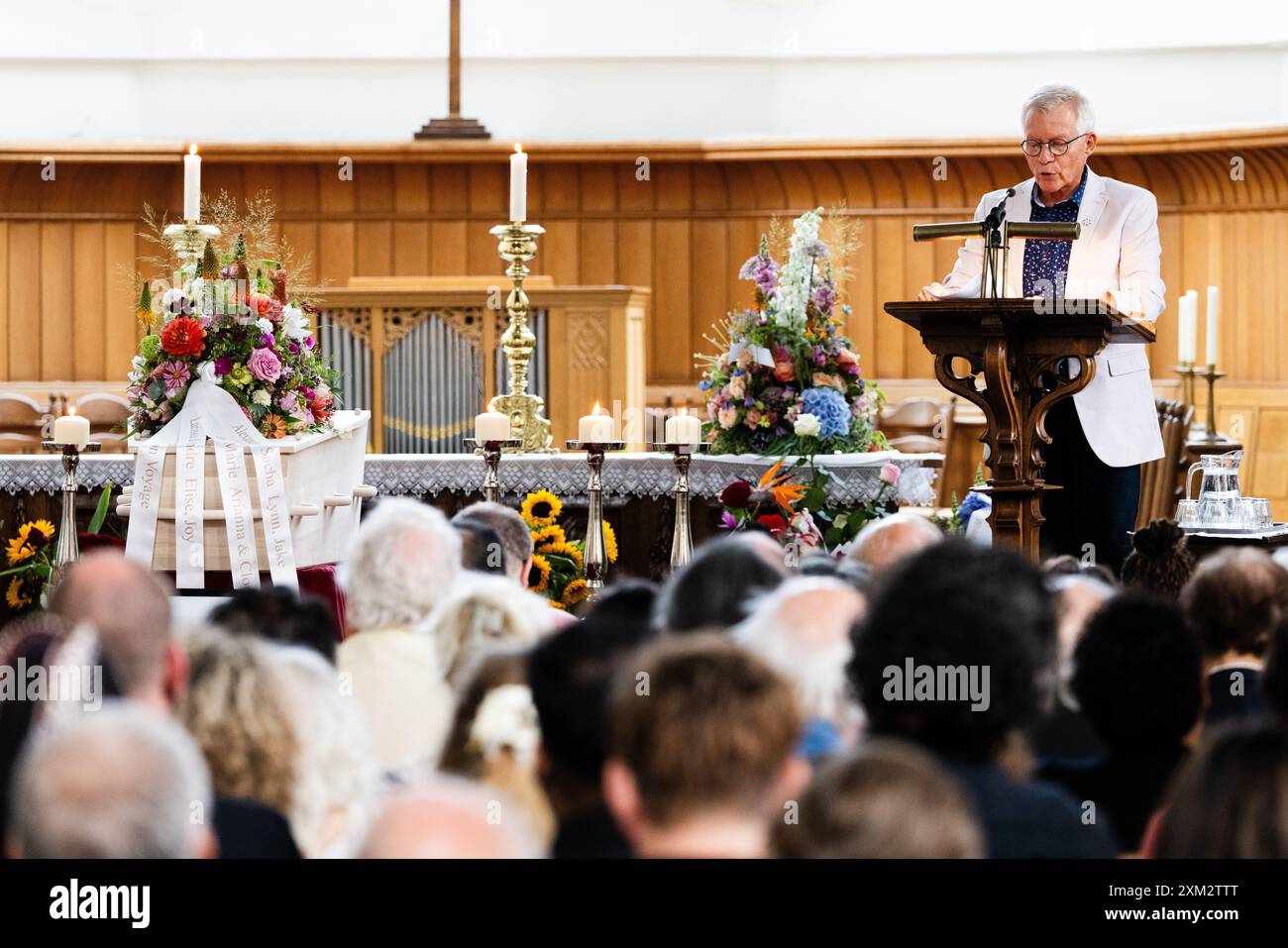 THE HAGUE - Attendees in the Kloosterkerk during the private farewell ...