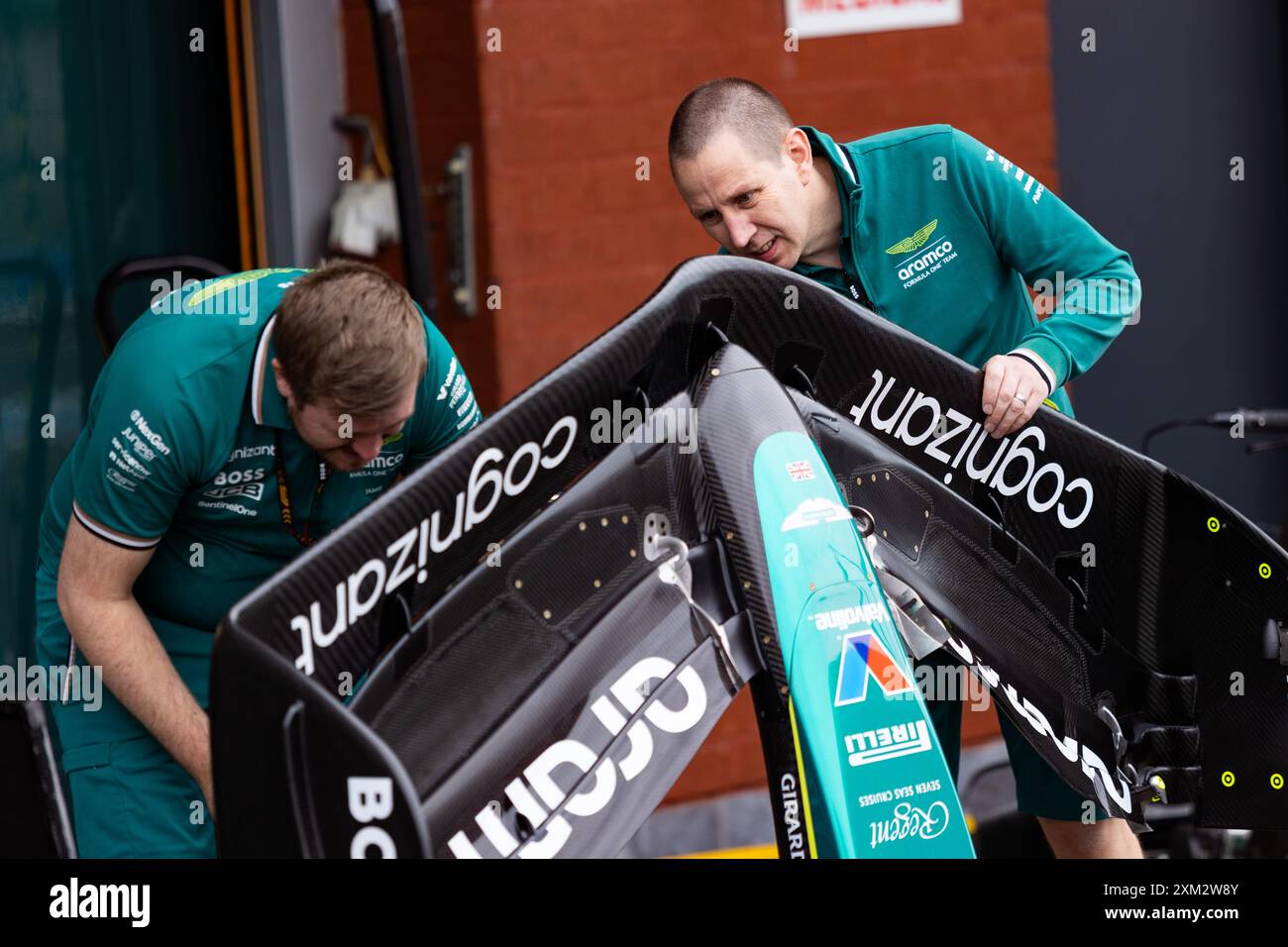 Aston Martin F1 Team AMR23, mechanical detail front wing during the ...