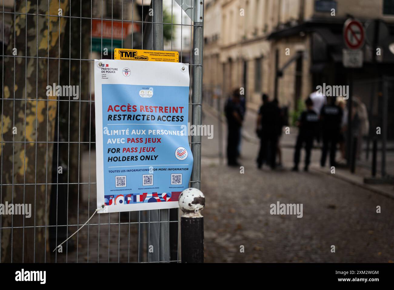A poster from the police prefecture informs about the security ...