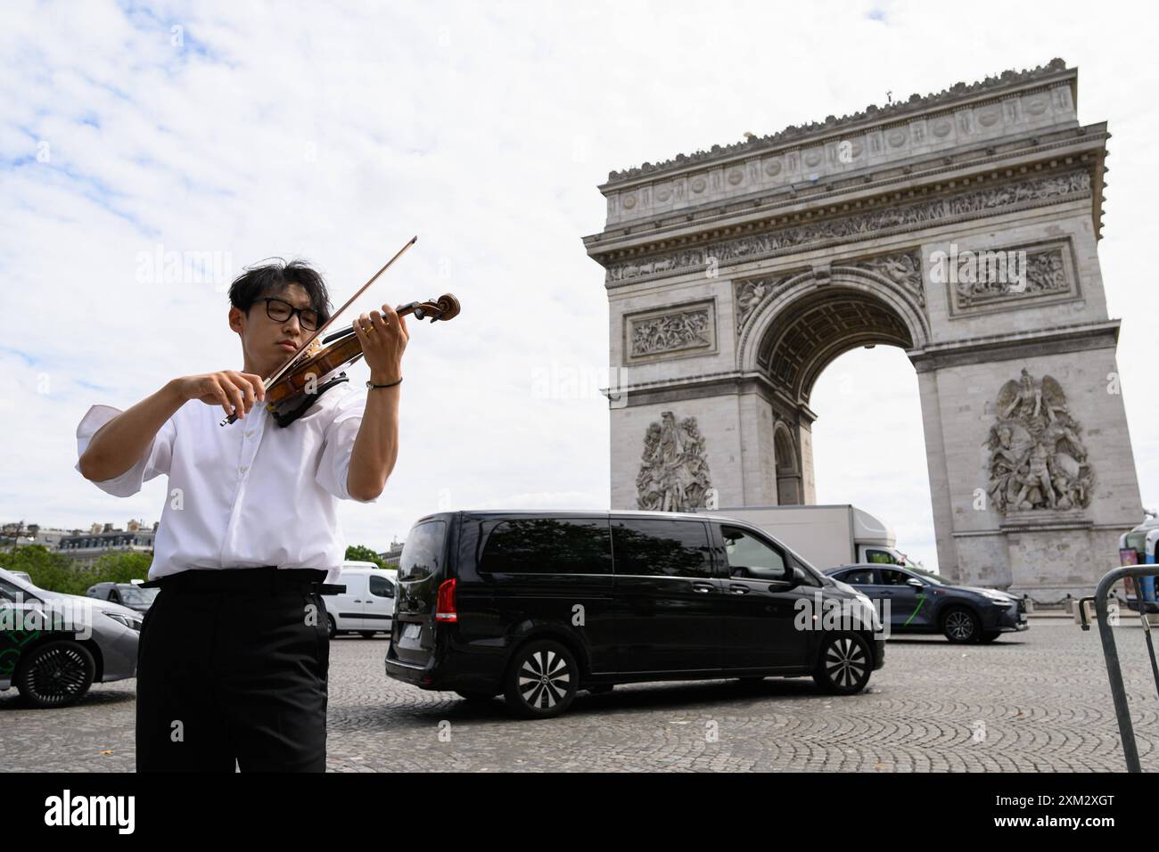 Paris, France, 250724. The atmosphere in Paris on the eve of the opening of the Paris 2024 ...