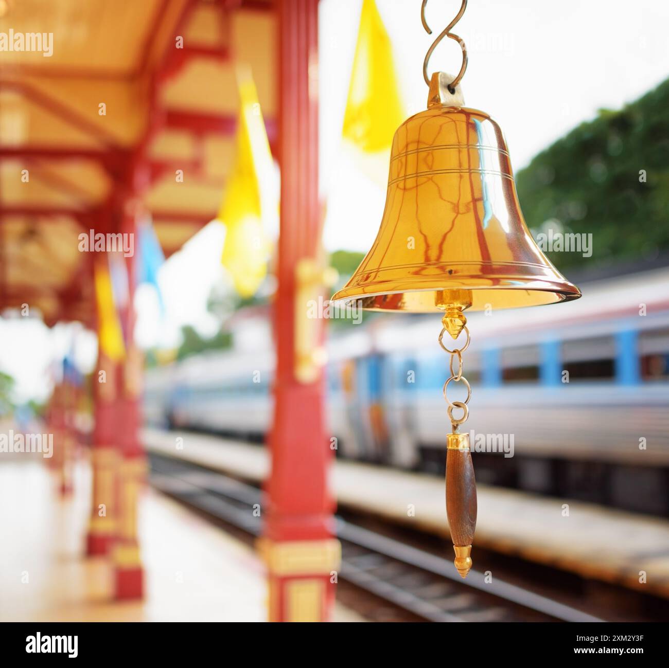 The bell is at the station Hua Hin in Thailand Stock Photo - Alamy