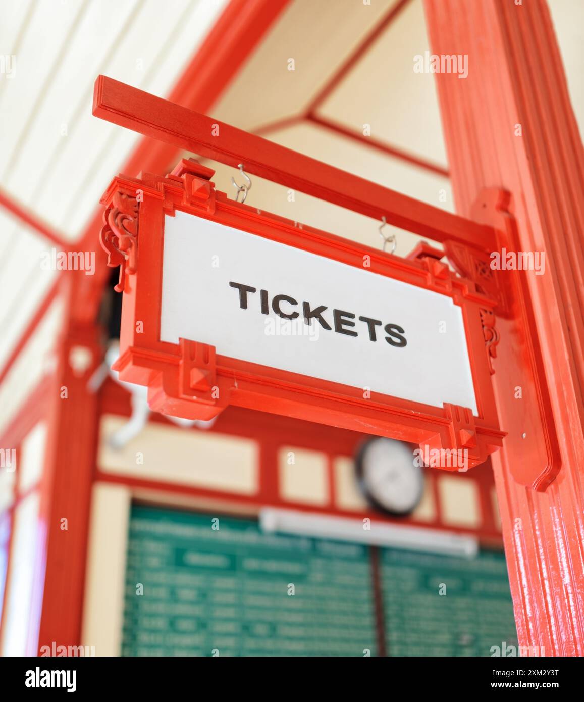 Sign indicating where you can buy tickets Stock Photo - Alamy