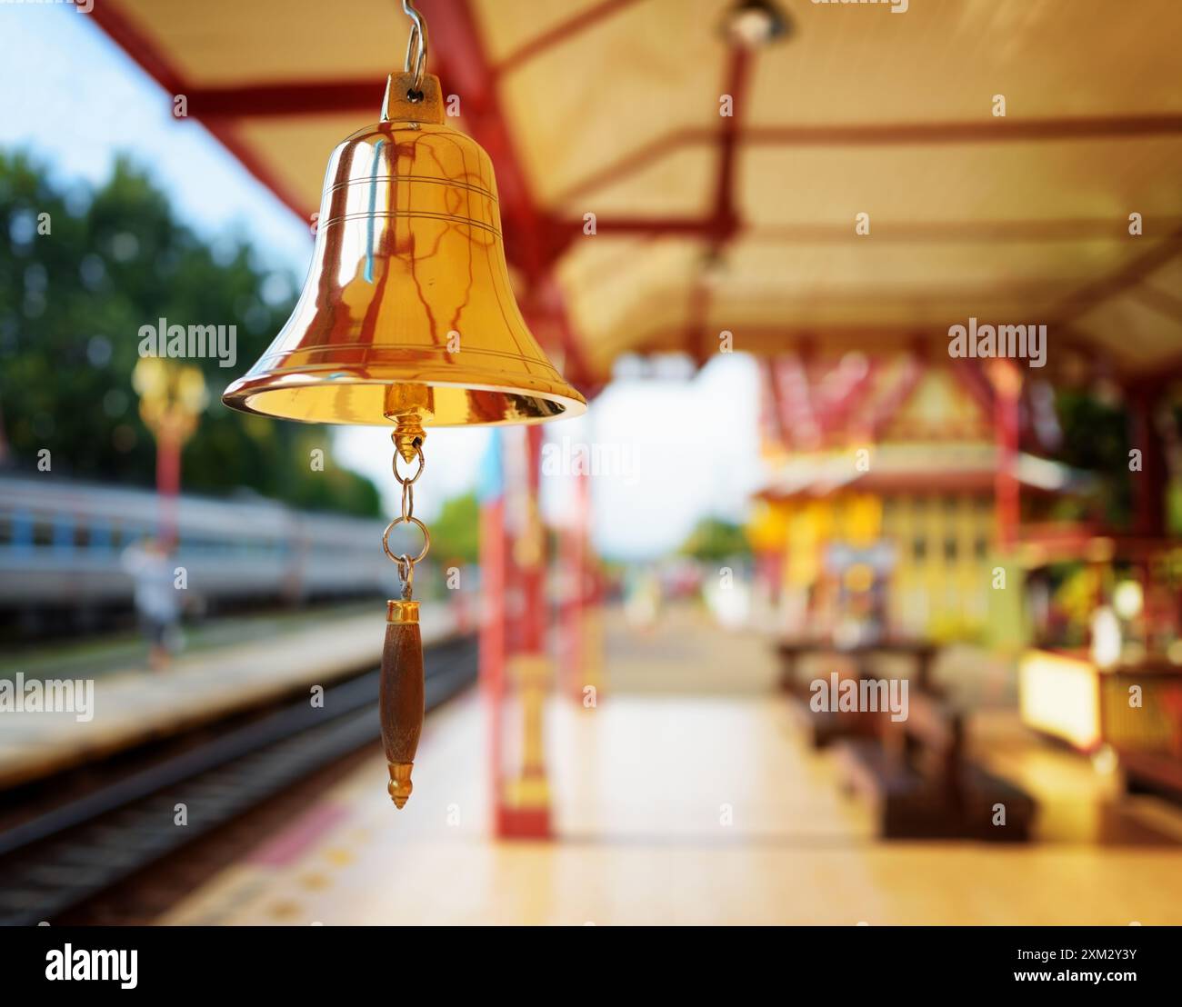 The bell is at the station Hua Hin in Thailand Stock Photo - Alamy