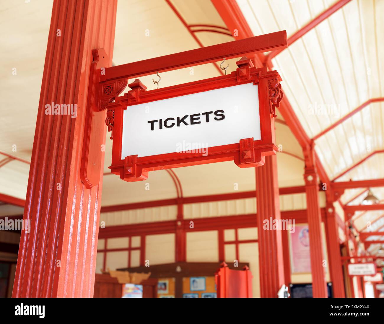 Sign indicating where you can buy tickets Stock Photo - Alamy