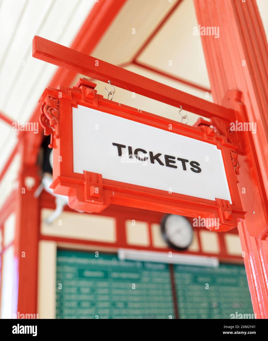 Sign indicating where you can buy tickets Stock Photo - Alamy