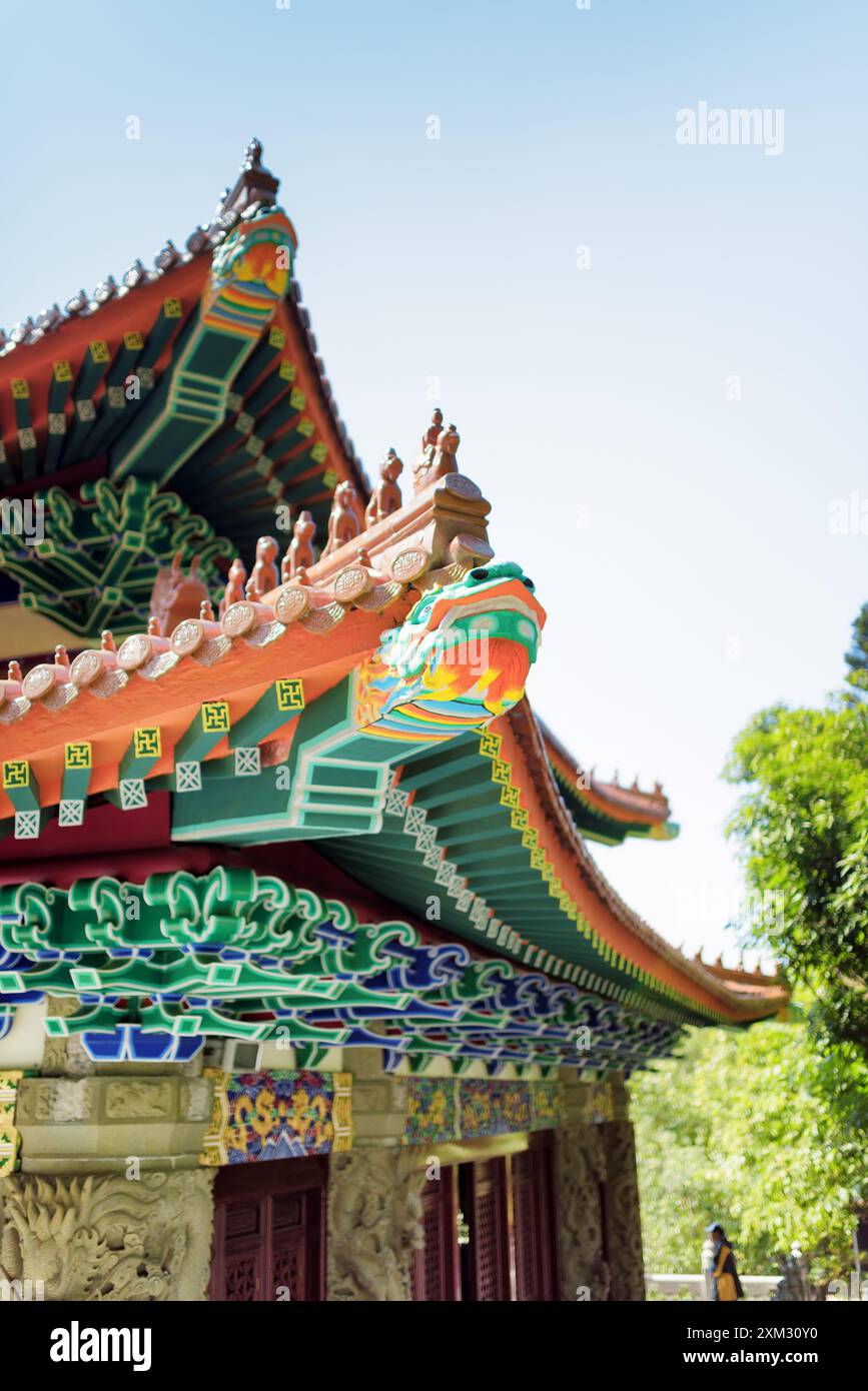 Colorful wooden roofs in traditional Chinese-style at the Buddhi Stock ...