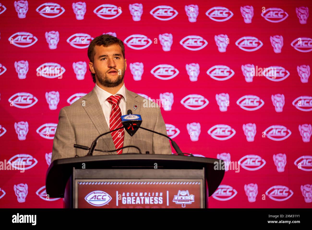 Charlotte, NC, USA. 25th July, 2024. NC State Wolfpack quarterback ...